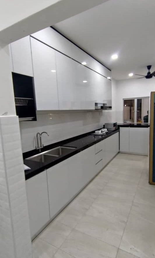 Kabinet Dapur/Kitchen Cabinet/ Melamine/4G glass /Quartz Stone Top ...