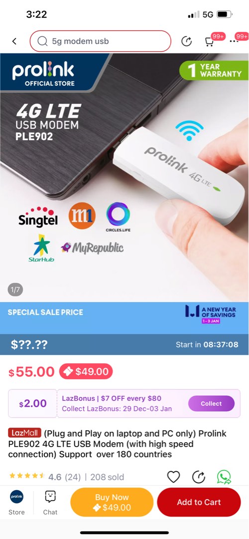 Laptop 4G USB modem Prolink, Computers & Tech, Laptops & Notebooks on Carousell