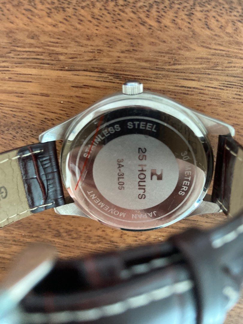 Leather strap watch by 25 hours, Men's Fashion, Watches & Accessories ...