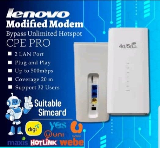 Lenovo Modified Sim Card Modem Pro, Computers & Tech, Parts & Accessories, Networking on Carousell