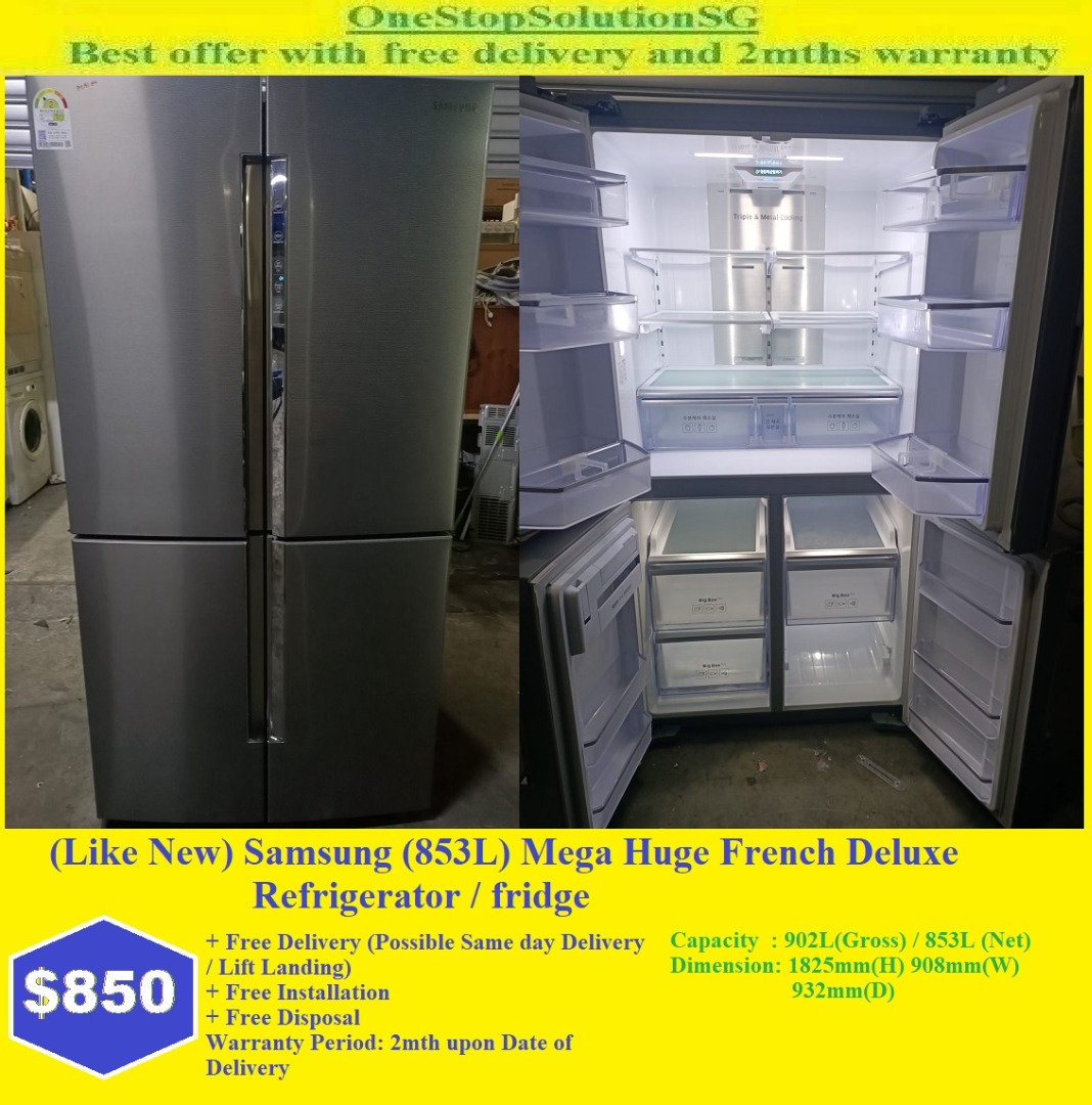 (Like New) Samsung (853L) Mega Huge French Deluxe Refrigerator / fridge ...