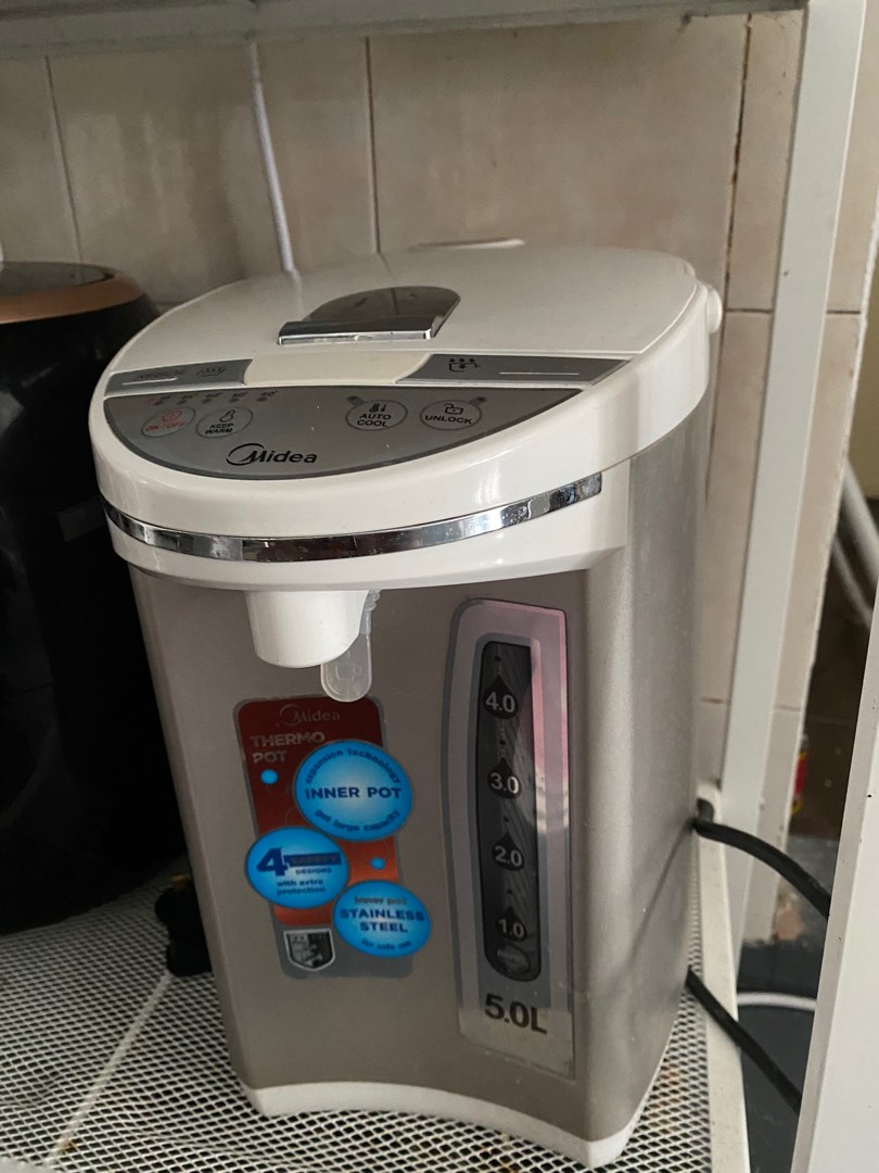 Midea SUS304 Stainless Steel Inner Thermo Pot (5.0L) MTP-7065T, TV ...