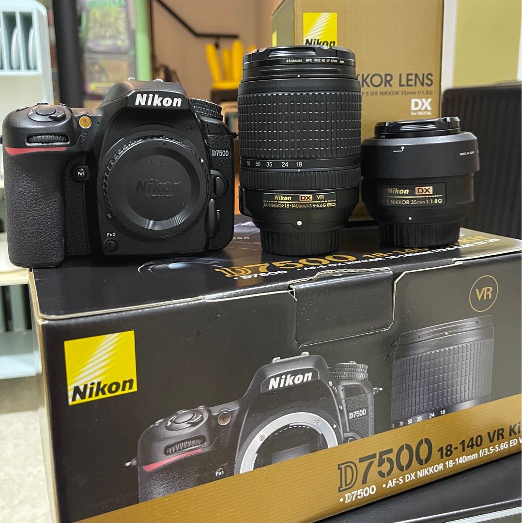 Nikon D7500 full kit + extra lens & accessories, Photography, Cameras ...