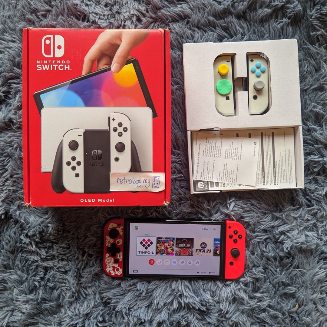 Nintendo Switch White OLED Modded, Video Gaming, Video Game Consoles ...