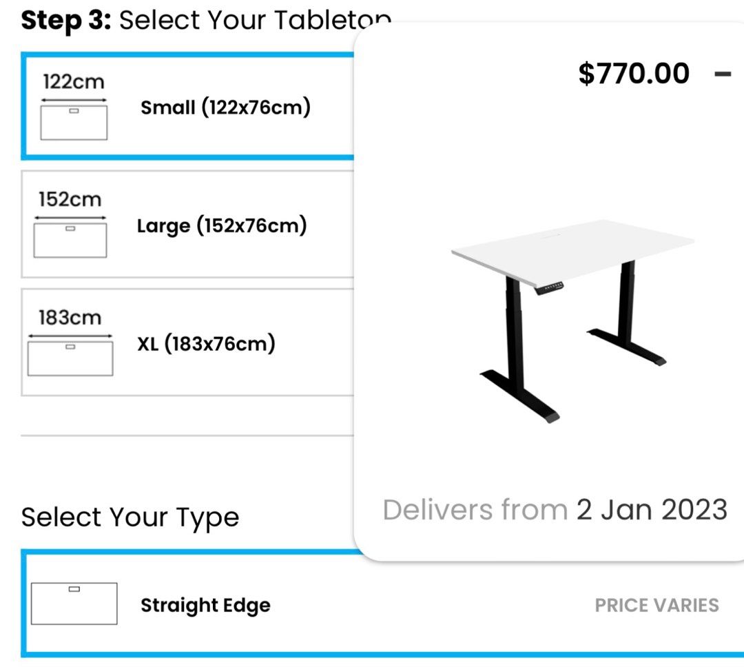 Omnidesk Straight Edge table top white, Furniture & Home Living ...