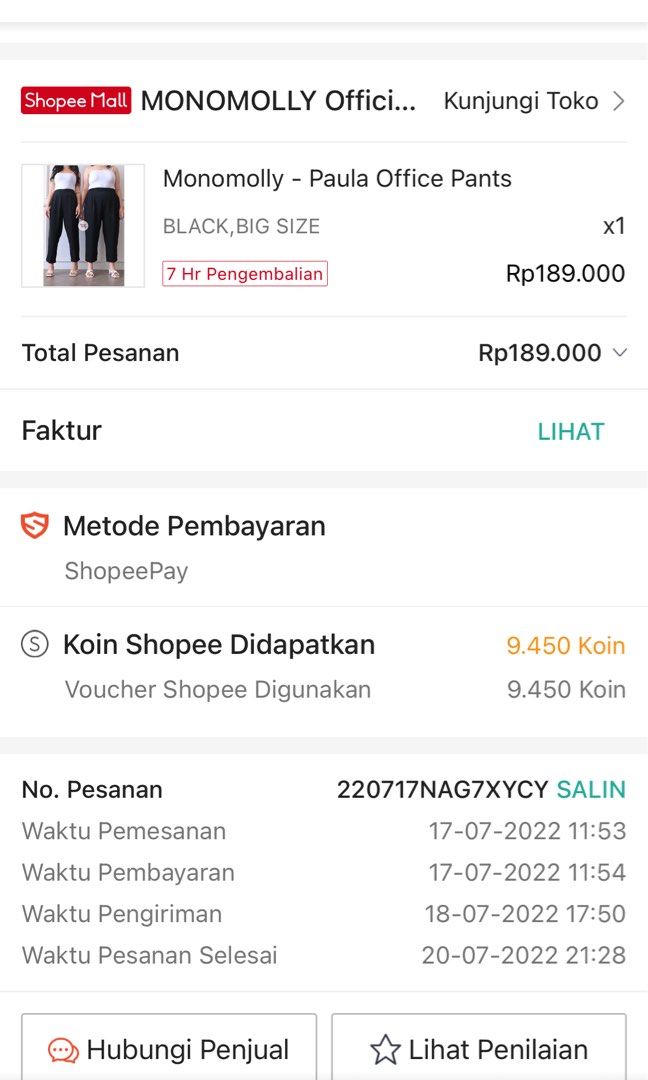 Paula Office Pants Monomolly Big Size, Fesyen Wanita, Pakaian Wanita ...