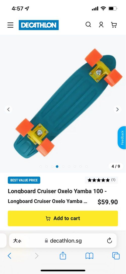Penny Board Longboard Cruiser Oxelo Yamba 100 - Blue decathlon, Sports ...