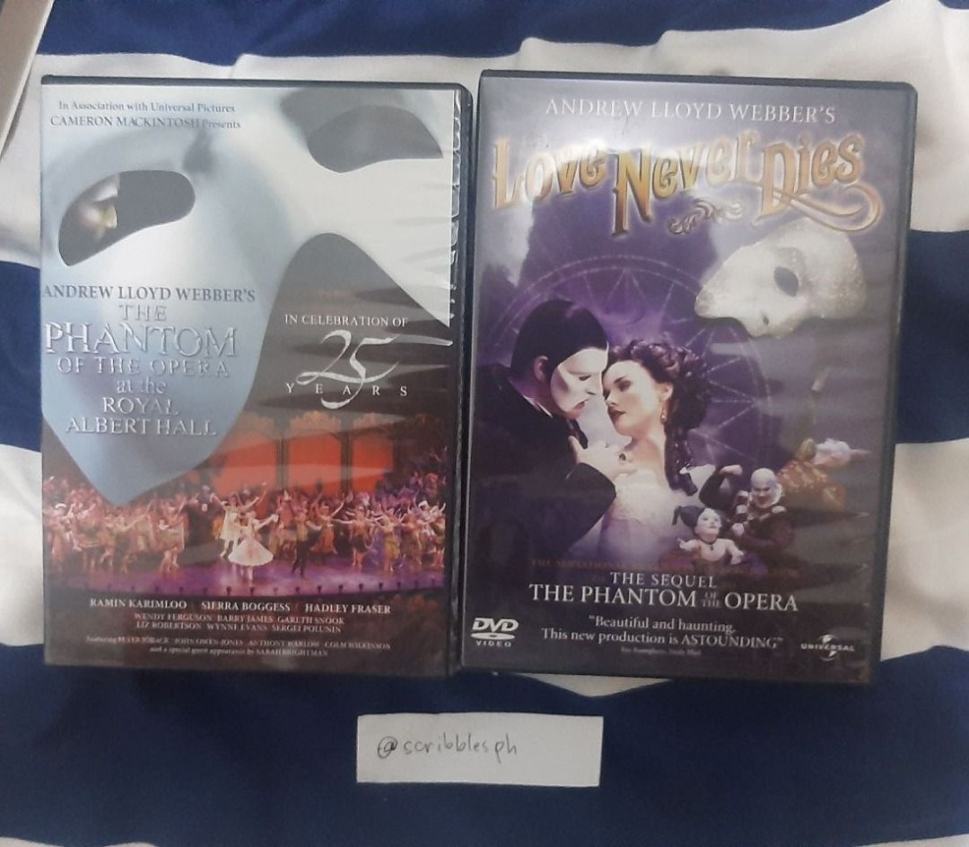 Phantom of the Opera and Love Never Dies DVD Collection, Hobbies & Toys ...