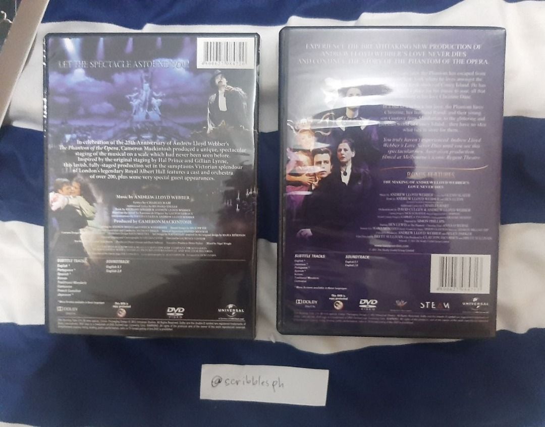 Phantom of the Opera and Love Never Dies DVD Collection, Hobbies & Toys ...