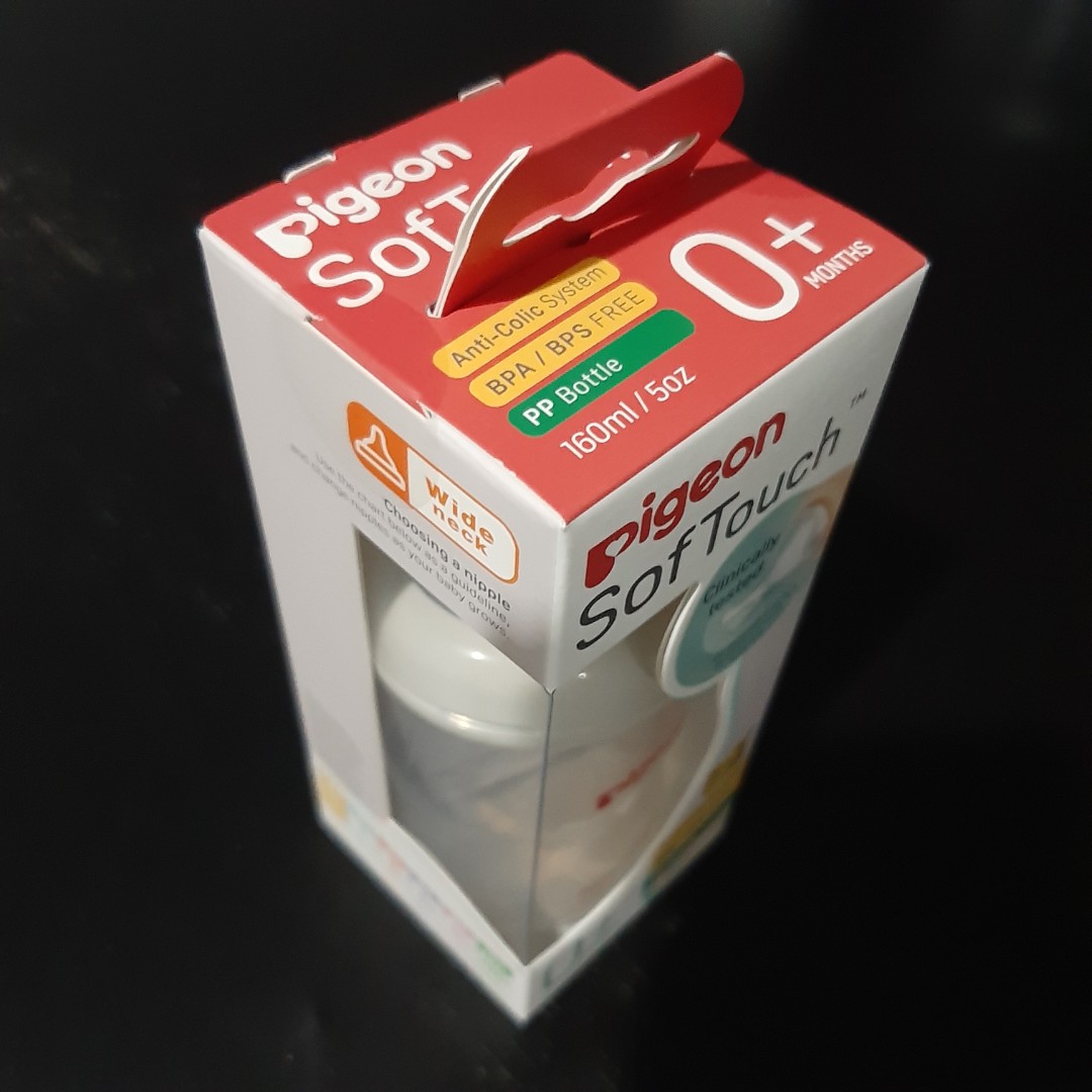 PIGEON Soft Touch Wide Neck 160ml Bottle, Babies & Kids, Nursing & Feeding, Breastfeeding ...