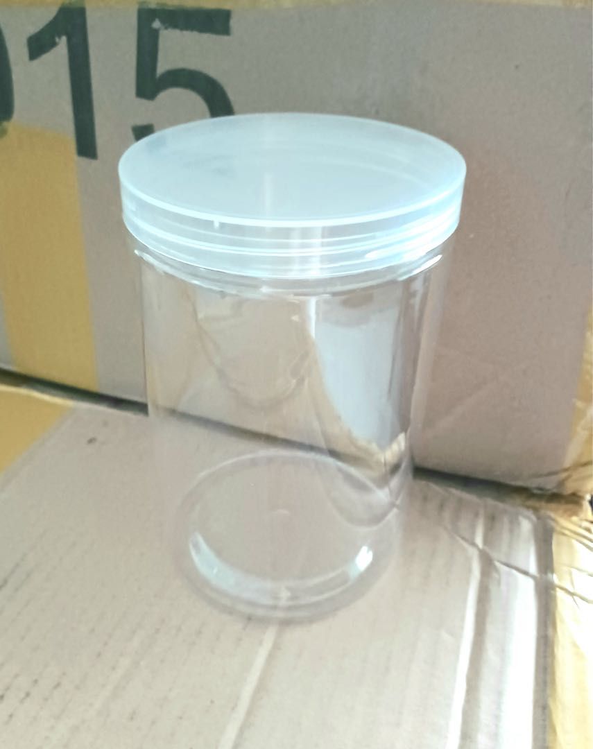 Plastic PET big cookie food container bottle 10cm diameter 15cm height ...