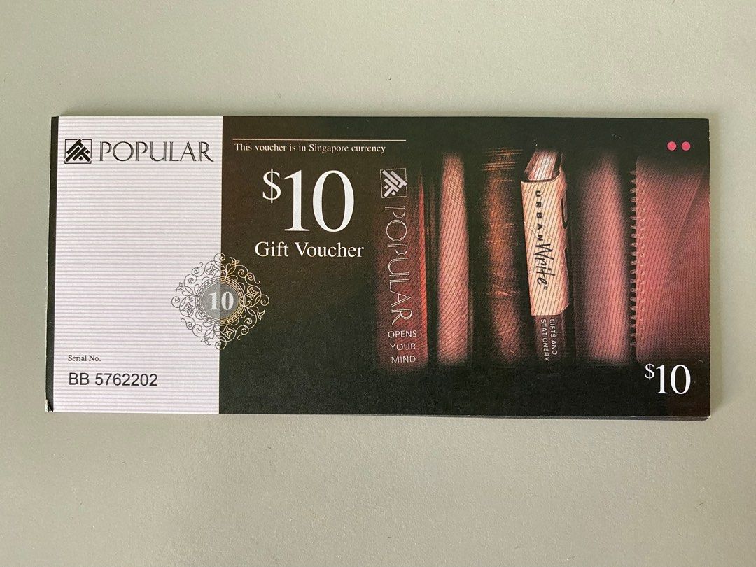 Popular Bookstore $10 voucher, Tickets & Vouchers, Vouchers on Carousell