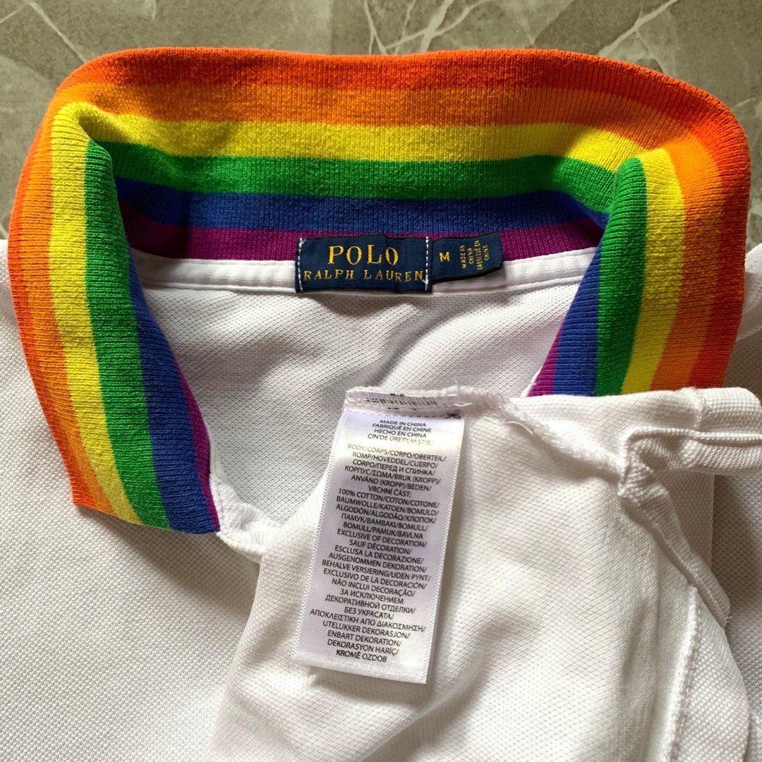 Ralph Lauren rainbow logo and collar, Men's Fashion, Tops & Sets ...