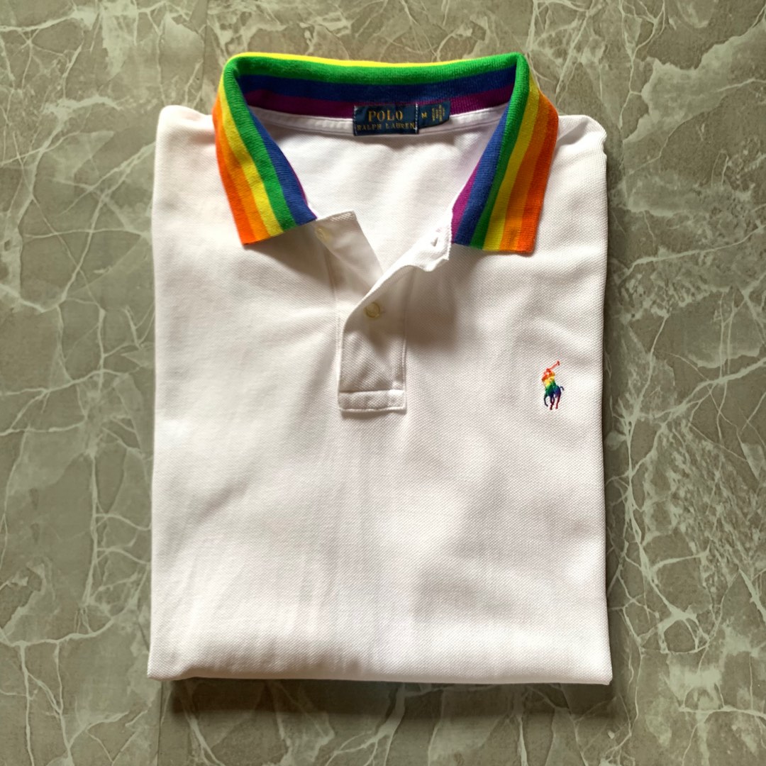 Ralph Lauren rainbow logo and collar, Men's Fashion, Tops & Sets ...