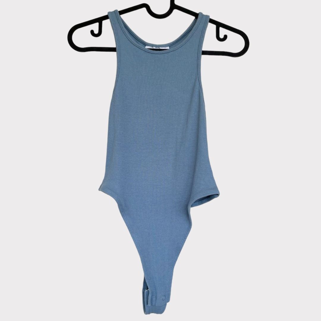(RTP$40) Weekday | Stella Racerback Bodysuit in Blue, Women's Fashion ...