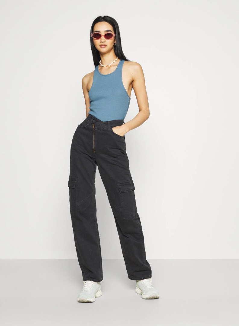 (RTP$40) Weekday | Stella Racerback Bodysuit in Blue, Women's Fashion ...