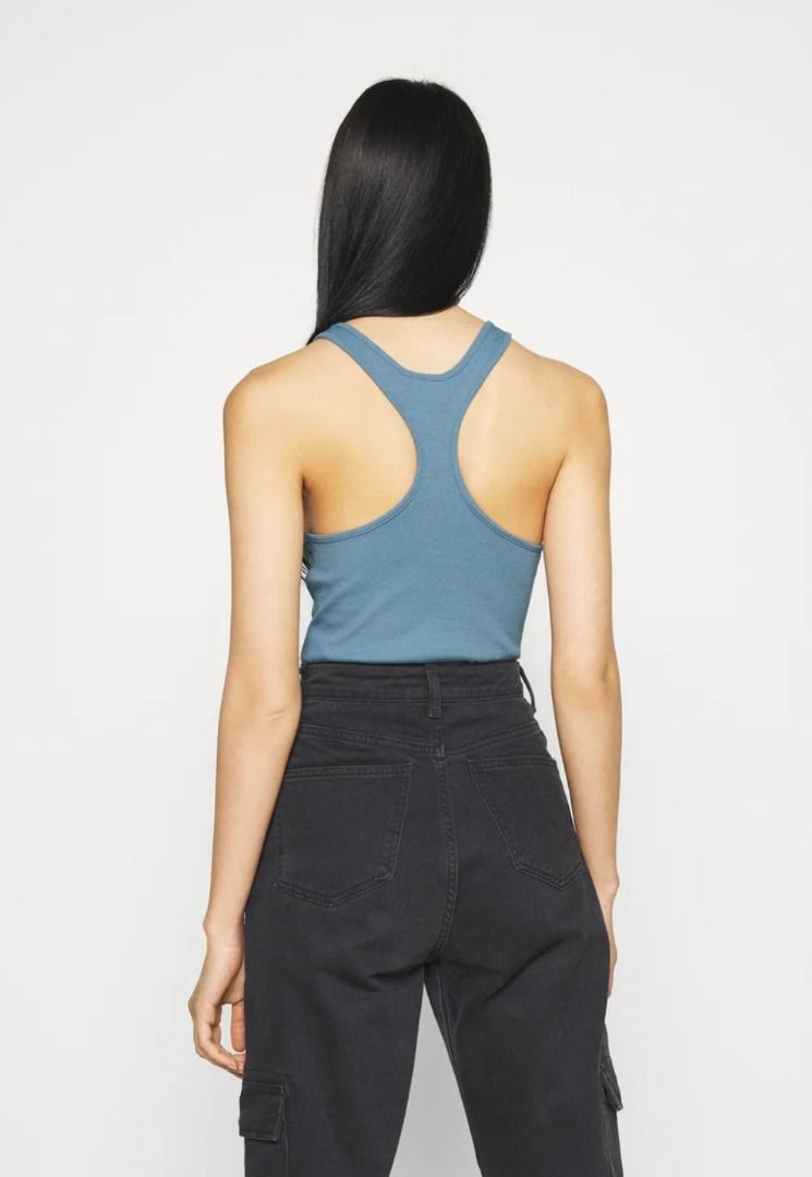 (RTP$40) Weekday | Stella Racerback Bodysuit in Blue, Women's Fashion ...