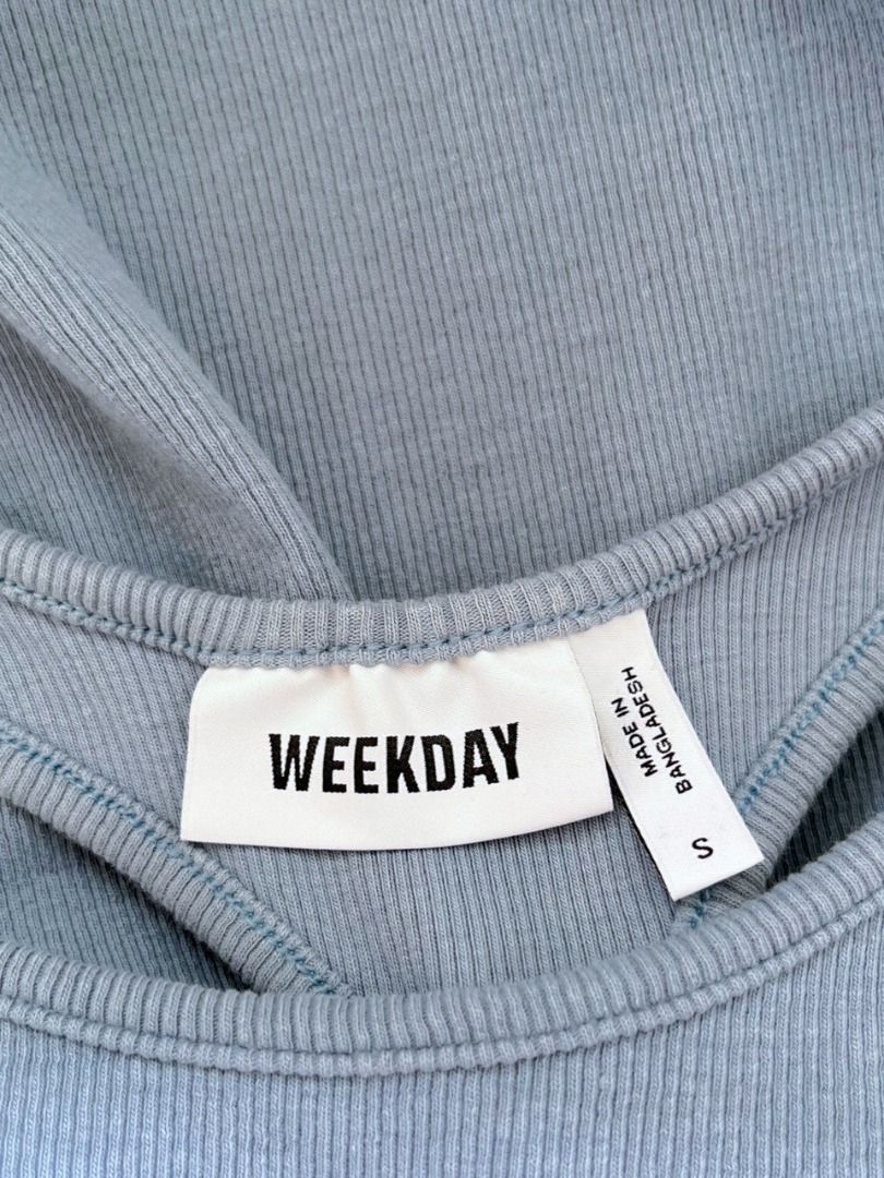 (RTP$40) Weekday | Stella Racerback Bodysuit in Blue, Women's Fashion ...