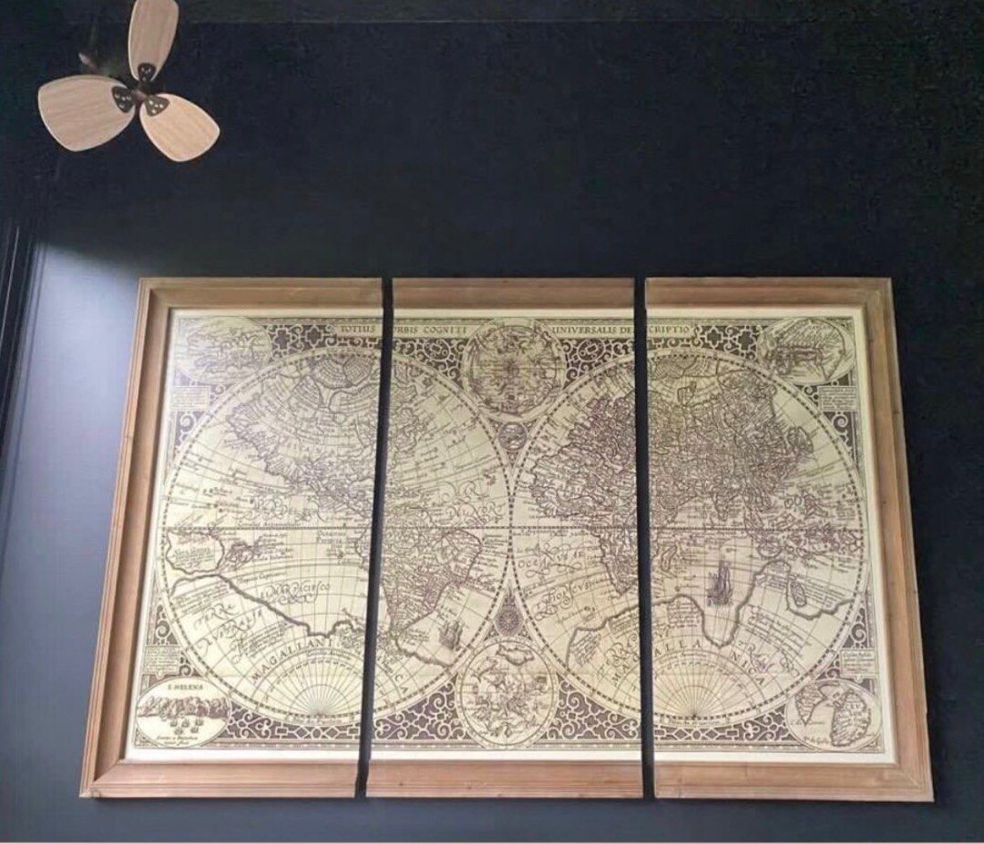 Rustic World Map , Vintage feel painting , Furniture & Home Living ...