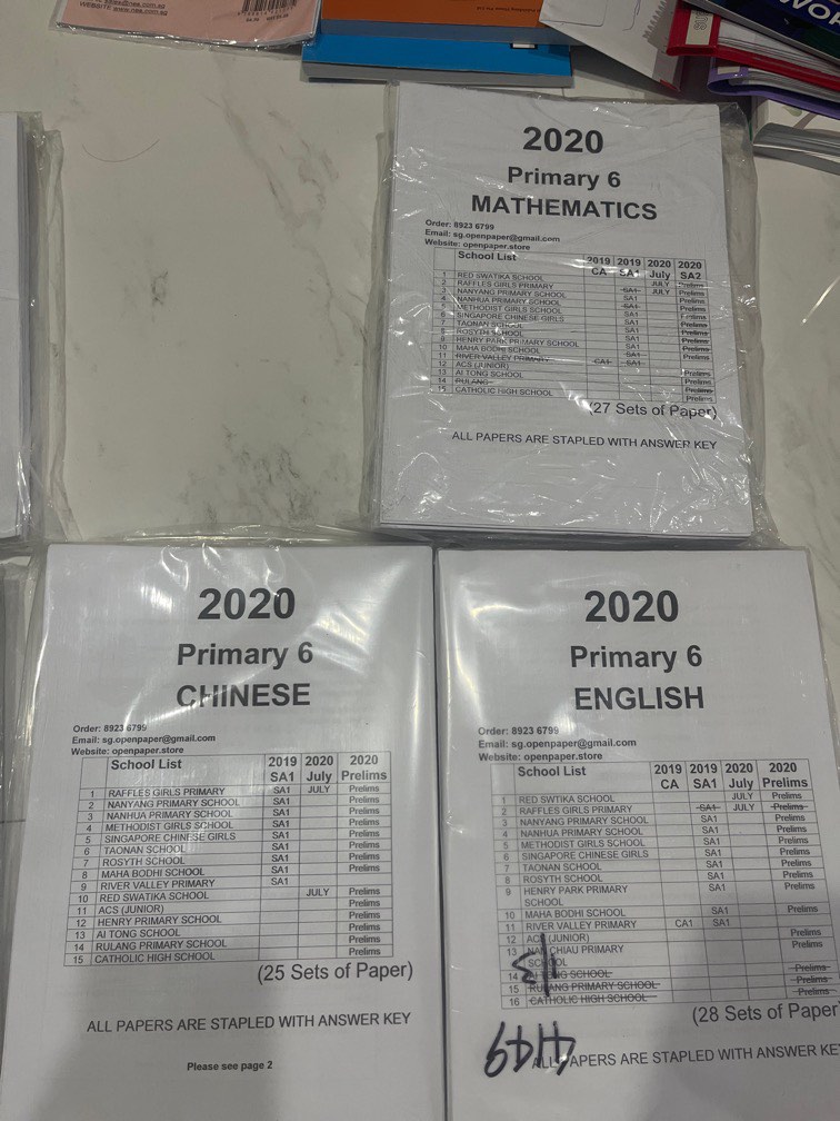 School Exam Papers 2020 / 2019, Everything Else on Carousell