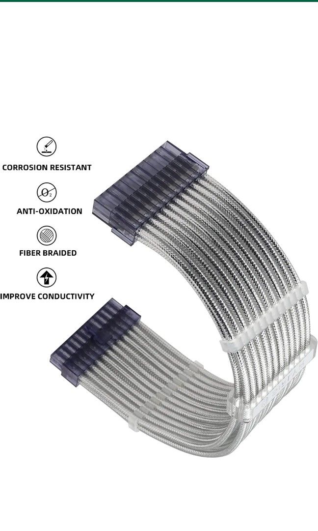 SIRLYR SILVER PSU Extension Cables., Computers & Tech, Parts ...