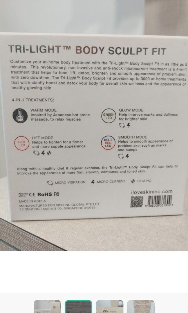 Skin Inc Tri-Light Body Sculpt Fit, Beauty & Personal Care, Face, Face ...
