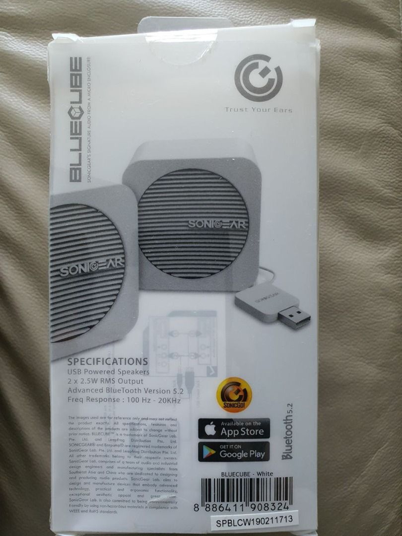 SonicGear Blue Cube Bluetooth Portable Speakers with FM Radio, White ...