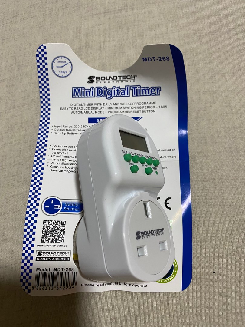 Soundtech mini digital timer MDT-268, Furniture & Home Living, Home ...