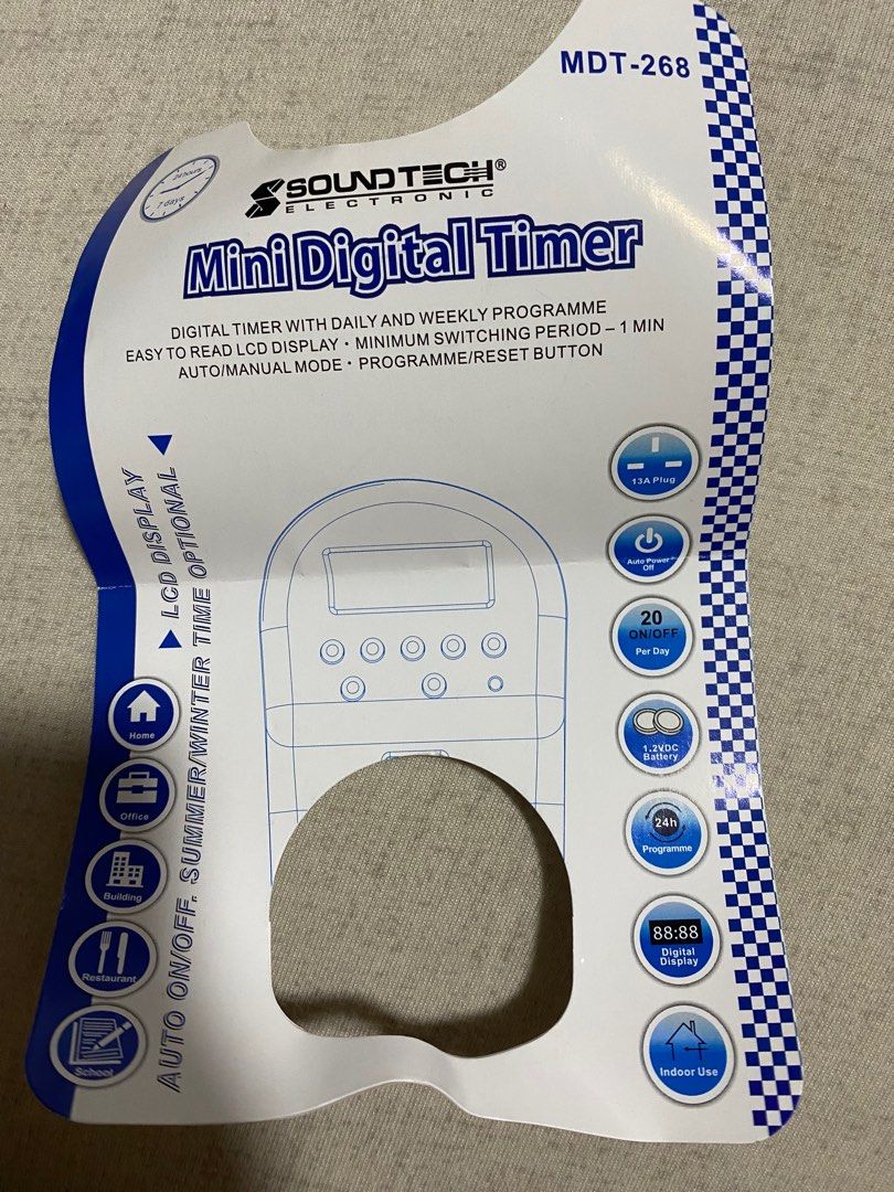 Soundtech mini digital timer MDT-268, Furniture & Home Living, Home ...