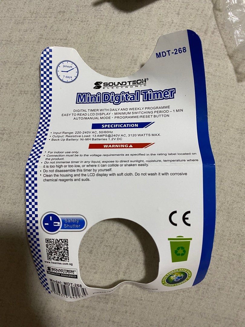 Soundtech mini digital timer MDT-268, Furniture & Home Living, Home ...