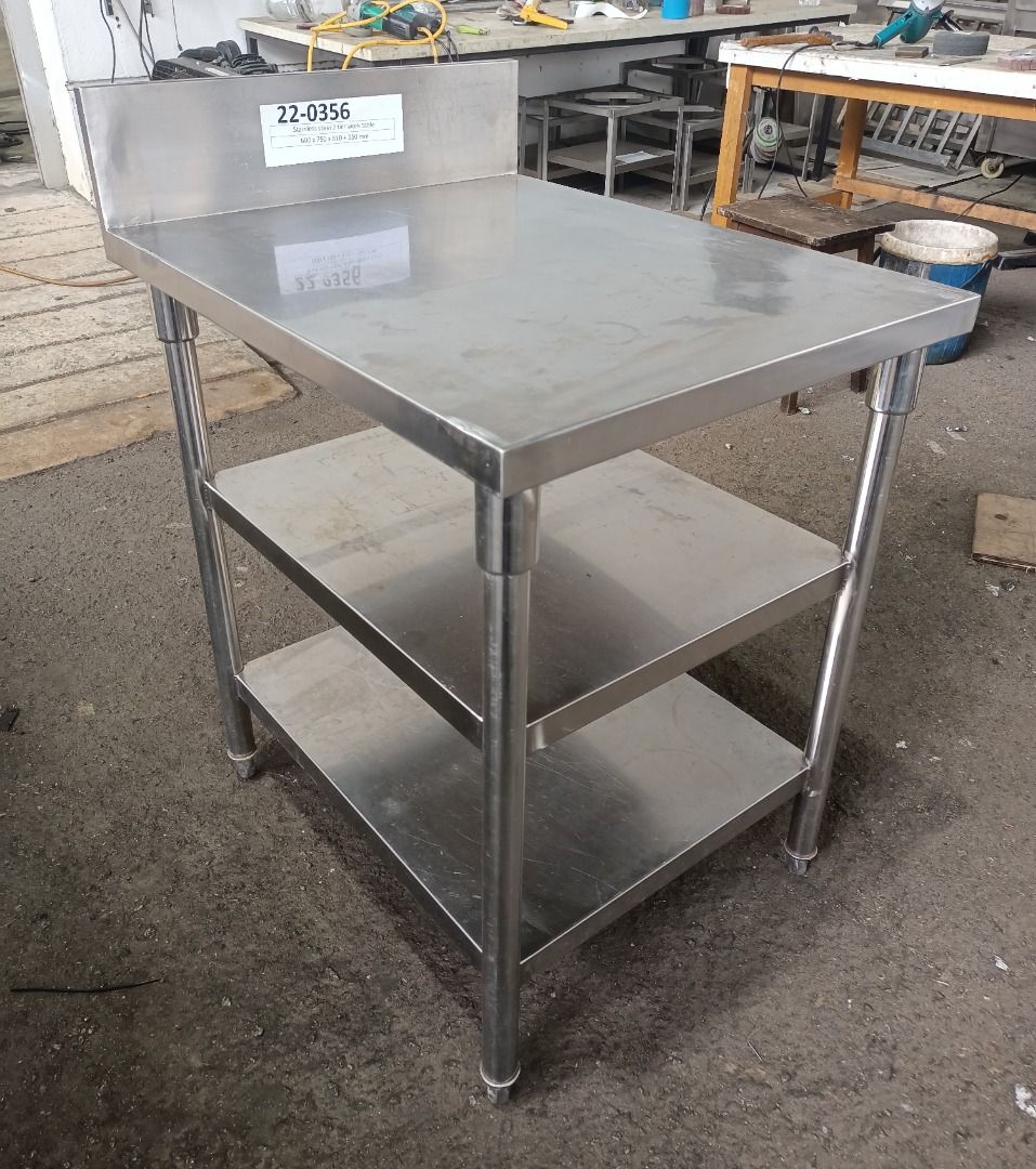 Stainless steel 3 tier work table, Furniture & Home Living, Kitchenware ...