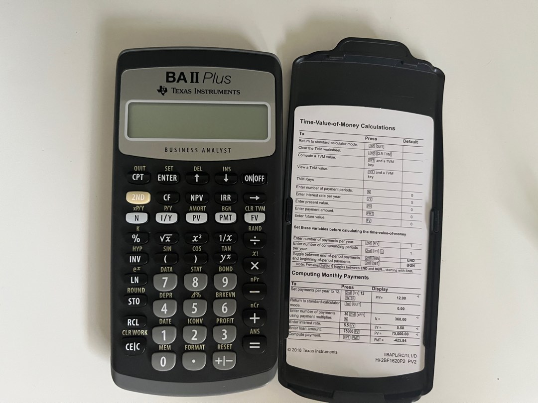 Texas Instruments BA II Plus Financial Calculator, Computers & Tech ...