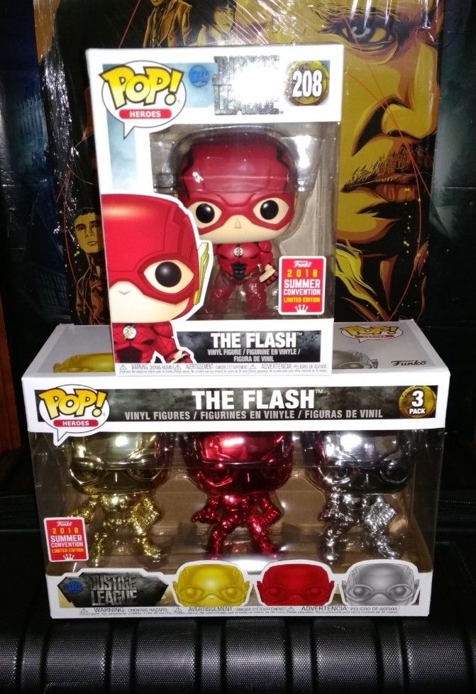 The Flash Translucent Feet & The Flash Chrome 3-pack Justice League DC ...