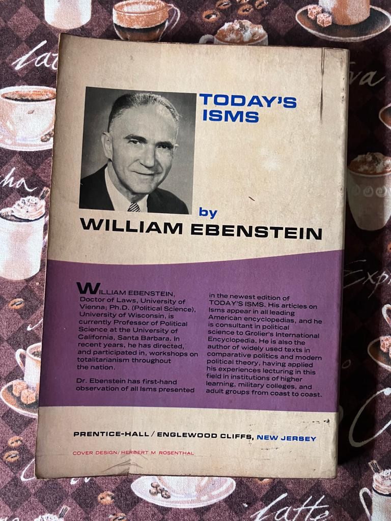 Today's ISMS Communism Fascism Socialism Capitalism VINTAGE Book by William Ebenstein 1964 ...