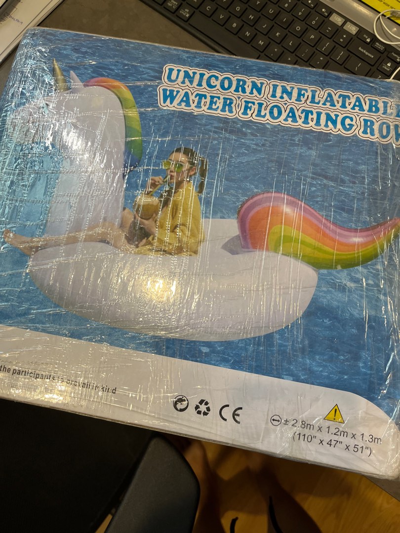 Unicorn inflatable float, Everything Else on Carousell