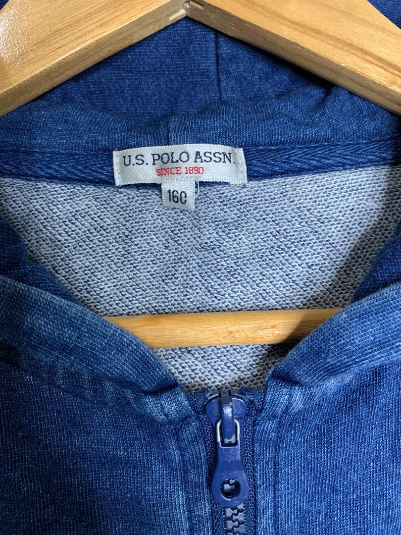 US Polo Assassin zip up hoodie - denim blue, Men's Fashion, Tops & Sets ...
