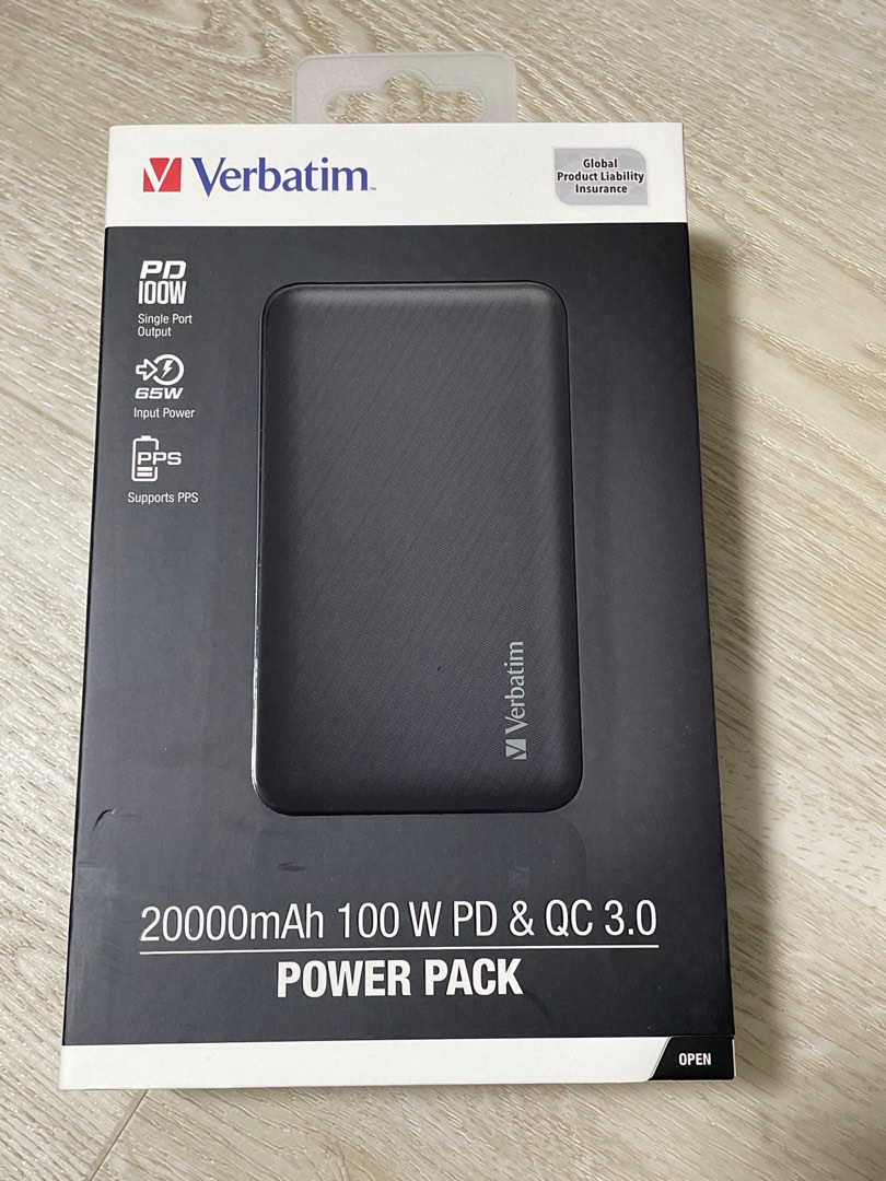 Verbatim 20000mAh 100 W PD & QC 3.0 Power Pack, Mobile Phones & Gadgets ...