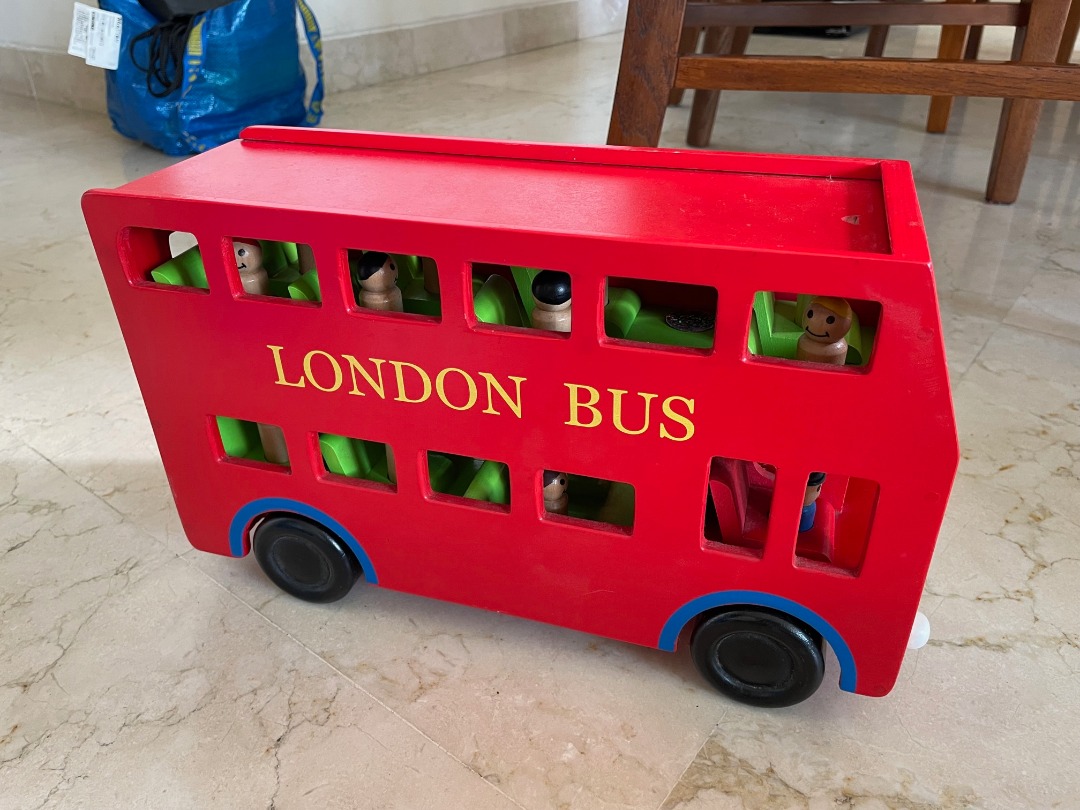 Wooden Double Decker Bus, Hobbies & Toys, Toys & Games on Carousell