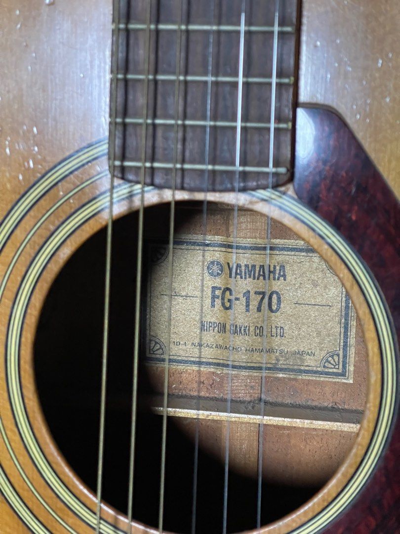 Yamaha FG-170 Nippon Gakki Made in Japan Vintage Acoustic Guitar, Hobbies & Toys, Music & Media ...