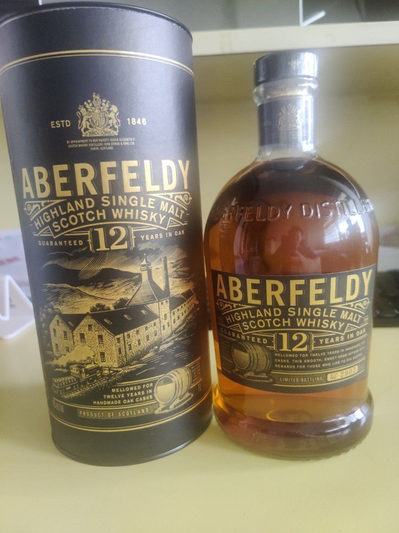 (1 Litre) Aberfeldy Highland Single Malt Scotch Whisky 12 Years, Food ...