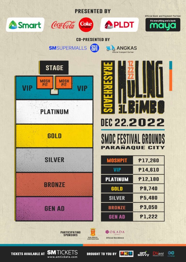 2pcs SILVER Eraserheads Ang Huling El Bimbo Concert Tickets, Tickets & Vouchers, Event Tickets ...