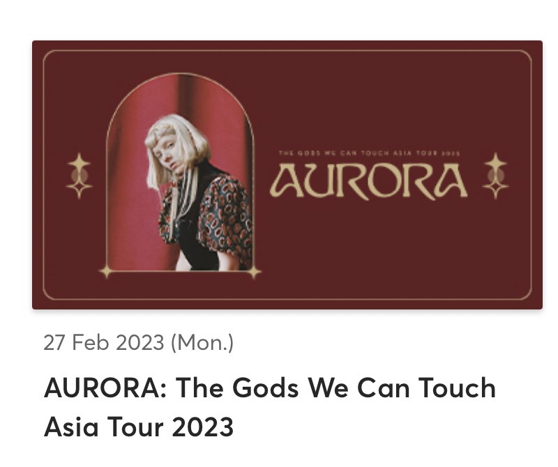 2x Aurora Asia tour 2023, Tickets & Vouchers, Event Tickets on Carousell