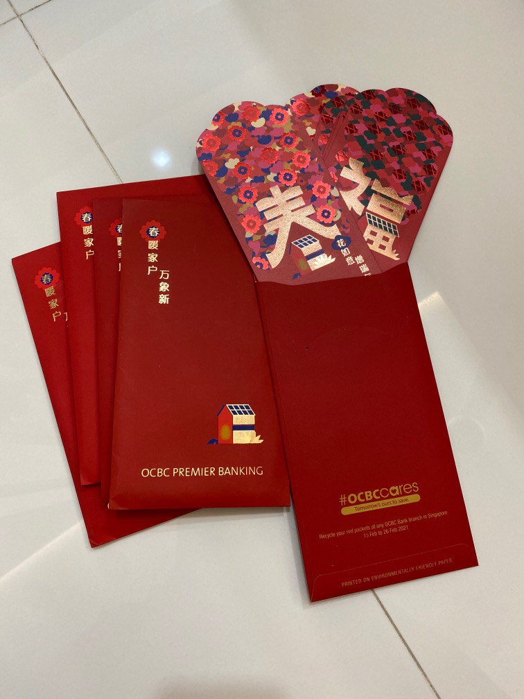40 pcs ocbc premier red packets, Hobbies & Toys, Stationery & Craft ...