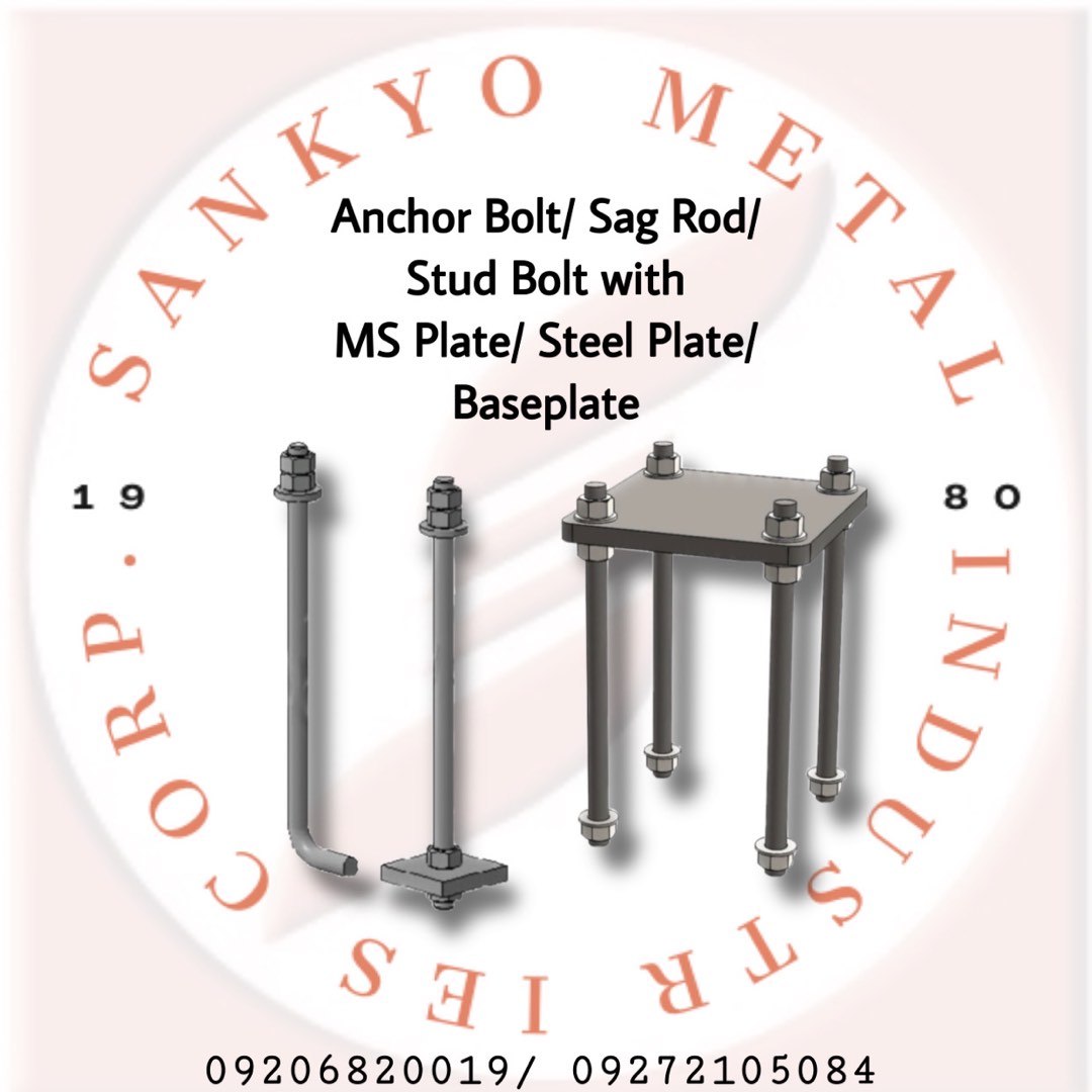 Anchor bolt and Baseplate or MS plate, Commercial & Industrial ...