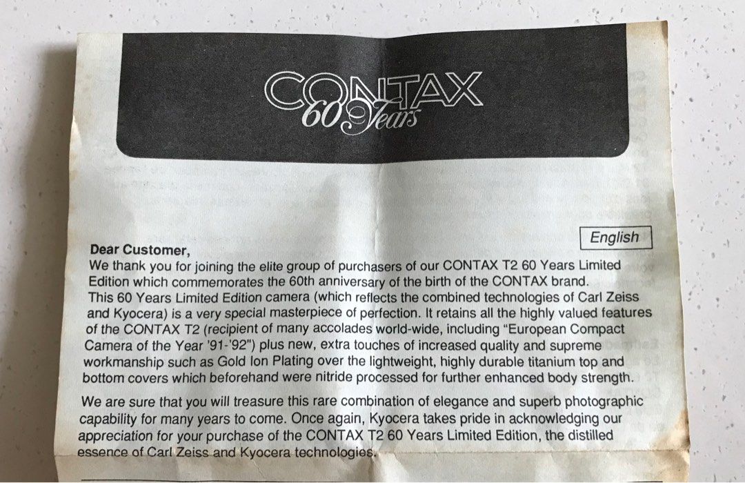 Antique Contax T2 Camera, Photography, Cameras on Carousell