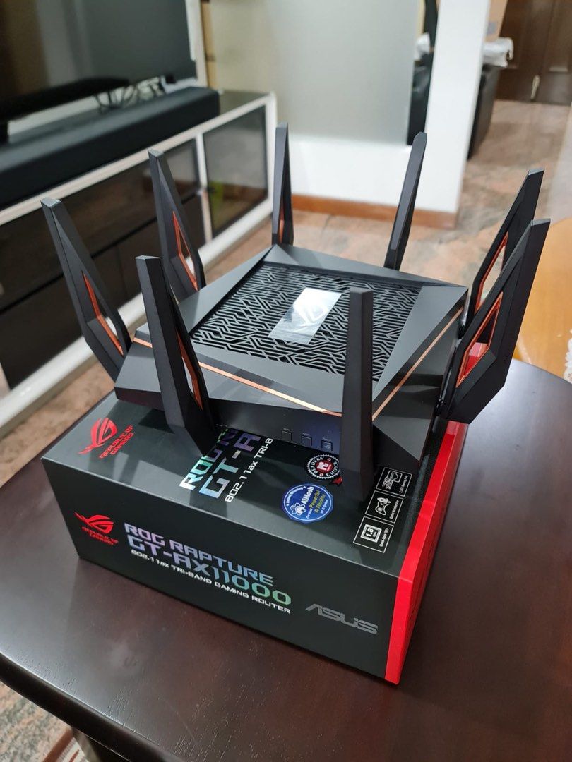 ASUS ROG Rapture GT-AX11000 Tri-band WiFi 6 Gaming Router, up to 2750 sq ft, 2.5G gaming port ...