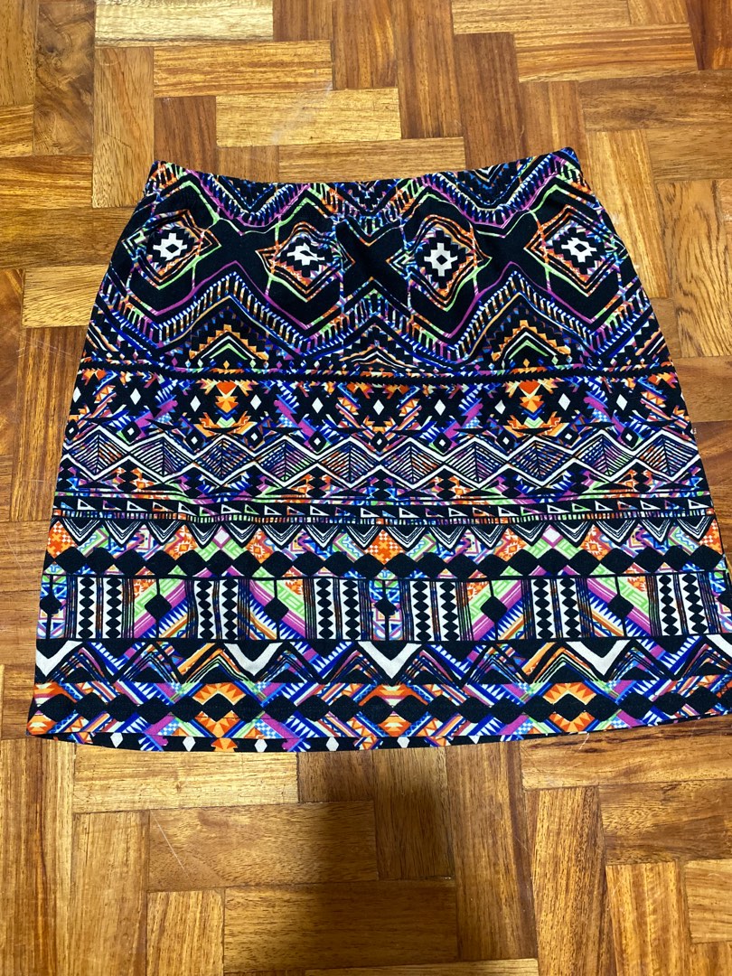 Aztec Mini Skirt, Women's Fashion, Bottoms, Skirts on Carousell