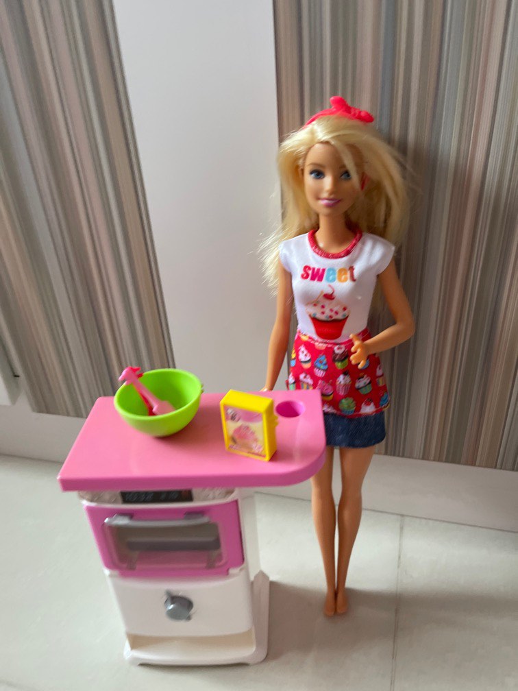 Barbie doll + Bakery set, Hobbies & Toys, Toys & Games on Carousell