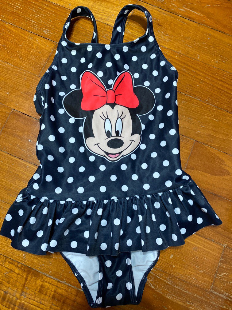 H&M Black Minnie Mouse Swimsuit (6-8yo), Babies & Kids, Babies & Kids ...