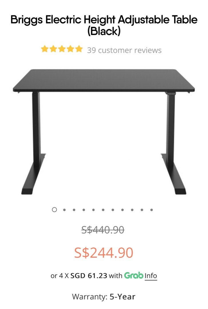 Briggs Height Adjustable Table, Furniture & Home Living, Furniture ...